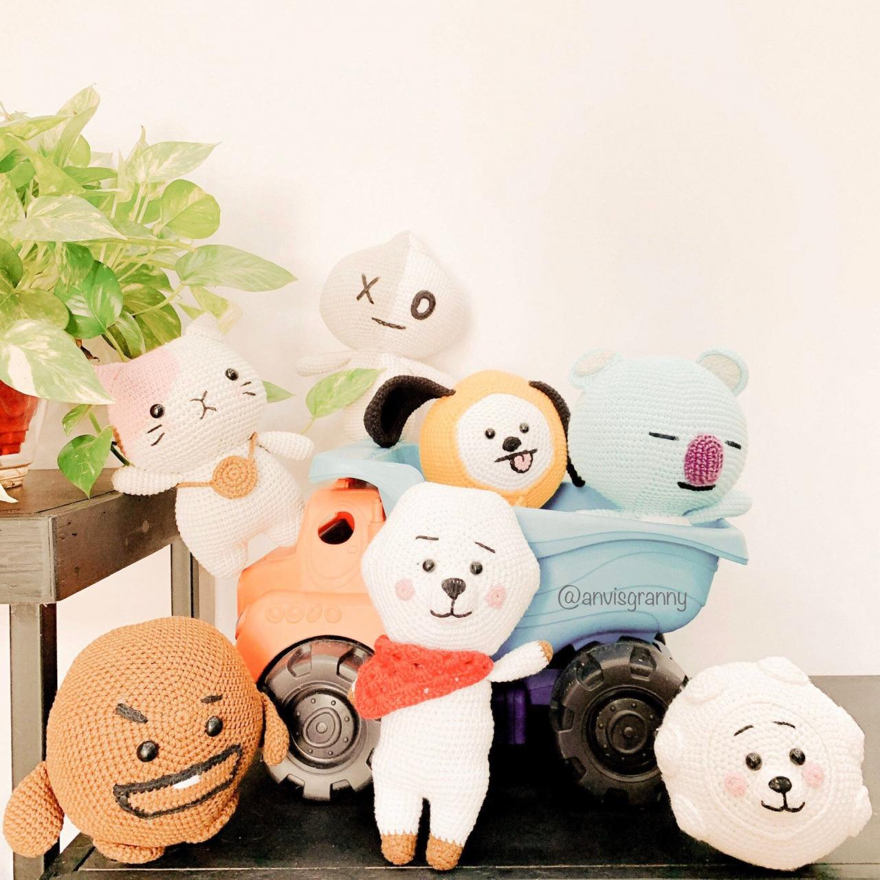 8in1 Bt21 Crochet Pattern, Bts Bangtan Army Korean Band Amigurumi ...