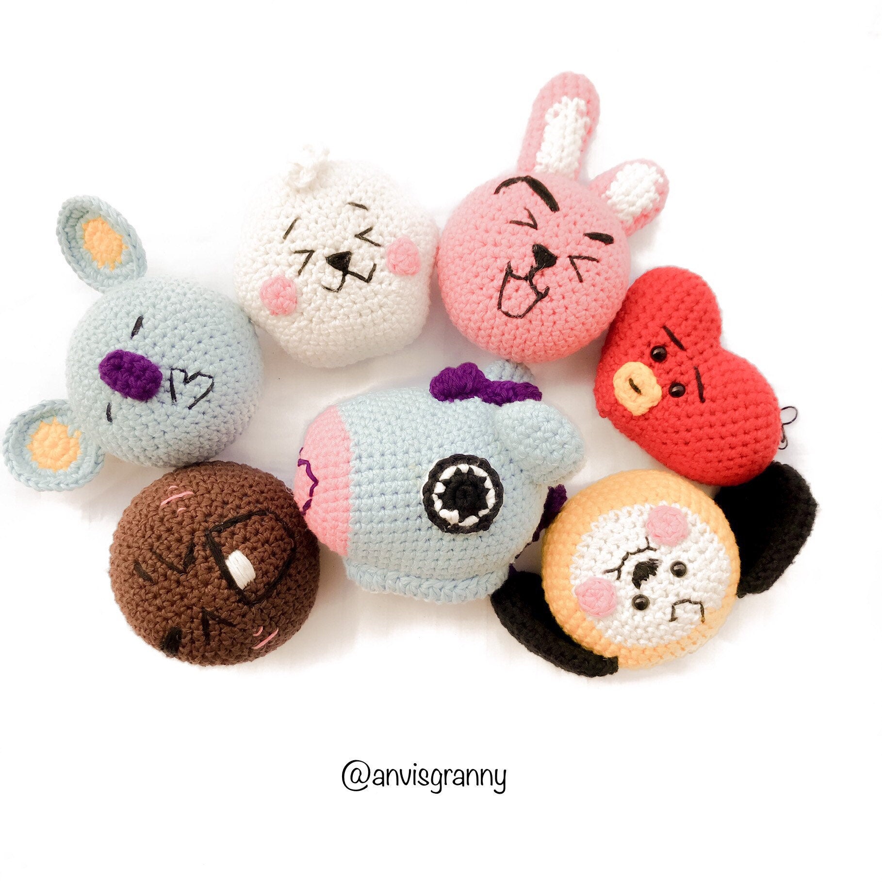 7in1 Bt21 Crochet Pattern, Mini Bts Bt21 Bangtan Army Amigurumi ...